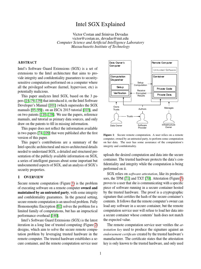 Understanding SGX | PDF | Central Processing Unit | Random Access Memory