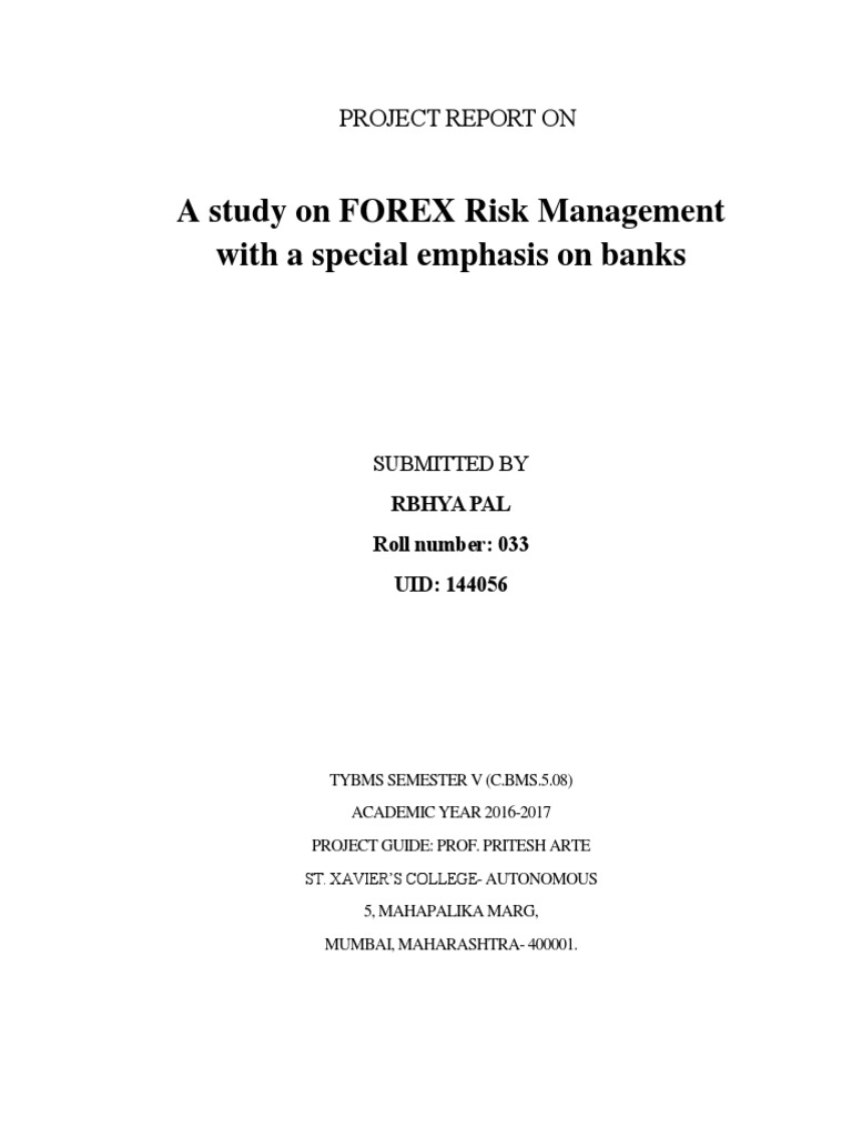 A Study On FOREX Risk Management With A PDF | PDF | Foreign Exchange ...