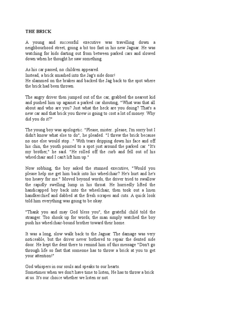 Brick teaches a lesson on compassion | PDF