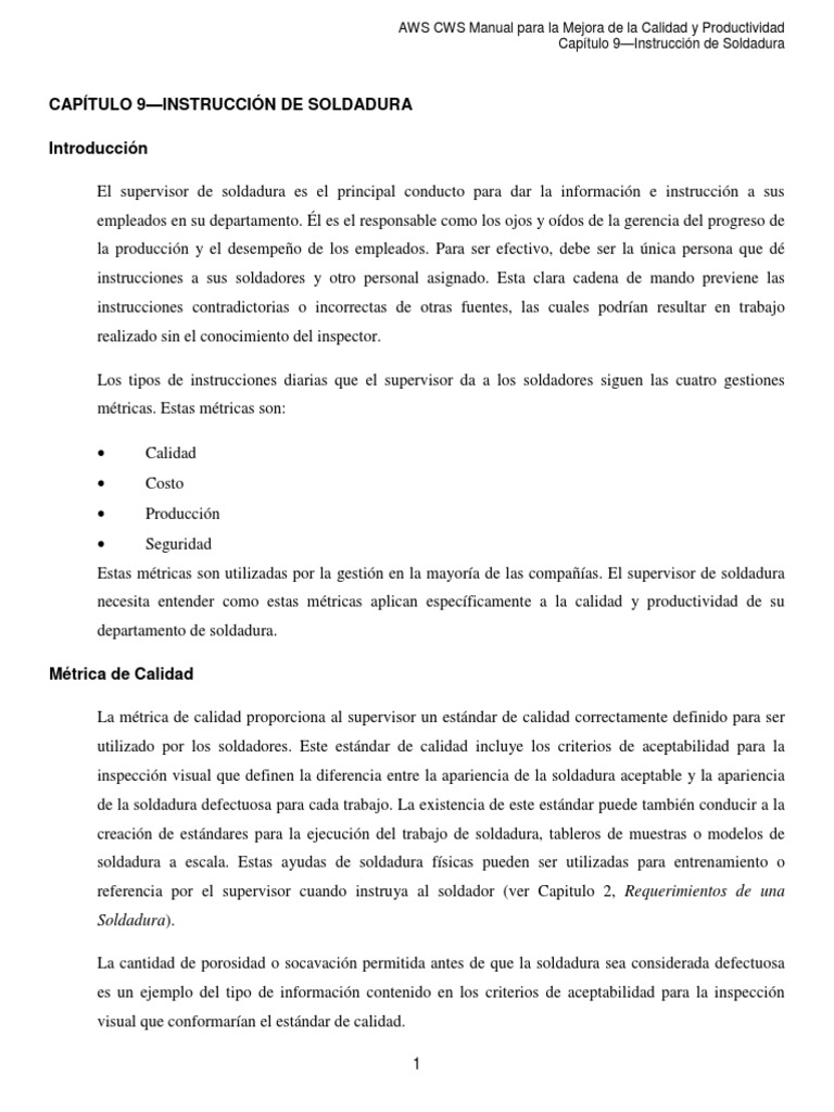 Capítulo 9 - Instruccion de Soldadura | PDF | Soldadura | Construcción