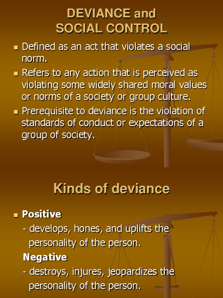 Deviance and Social Control | PDF | Deviance (Sociology) | Id
