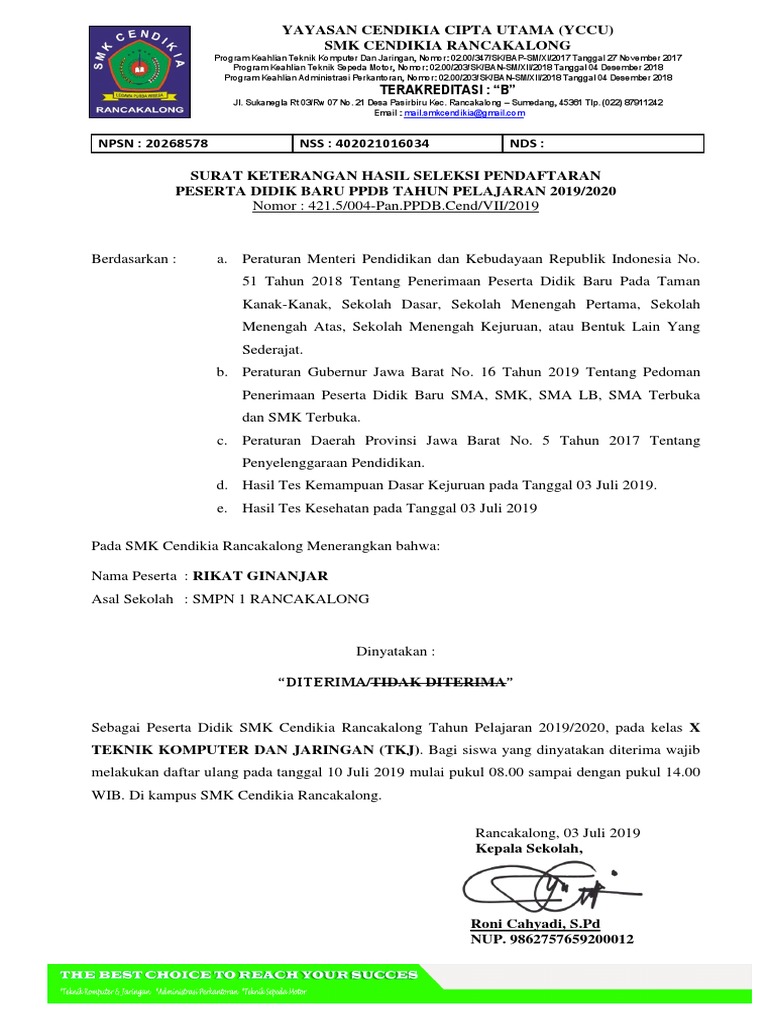 Surat Kelulusan | PDF