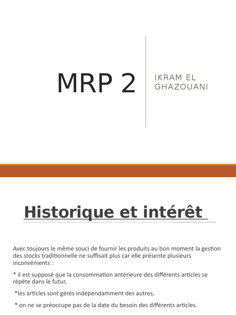 MRP 2 | PDF | Business | Business (Général)