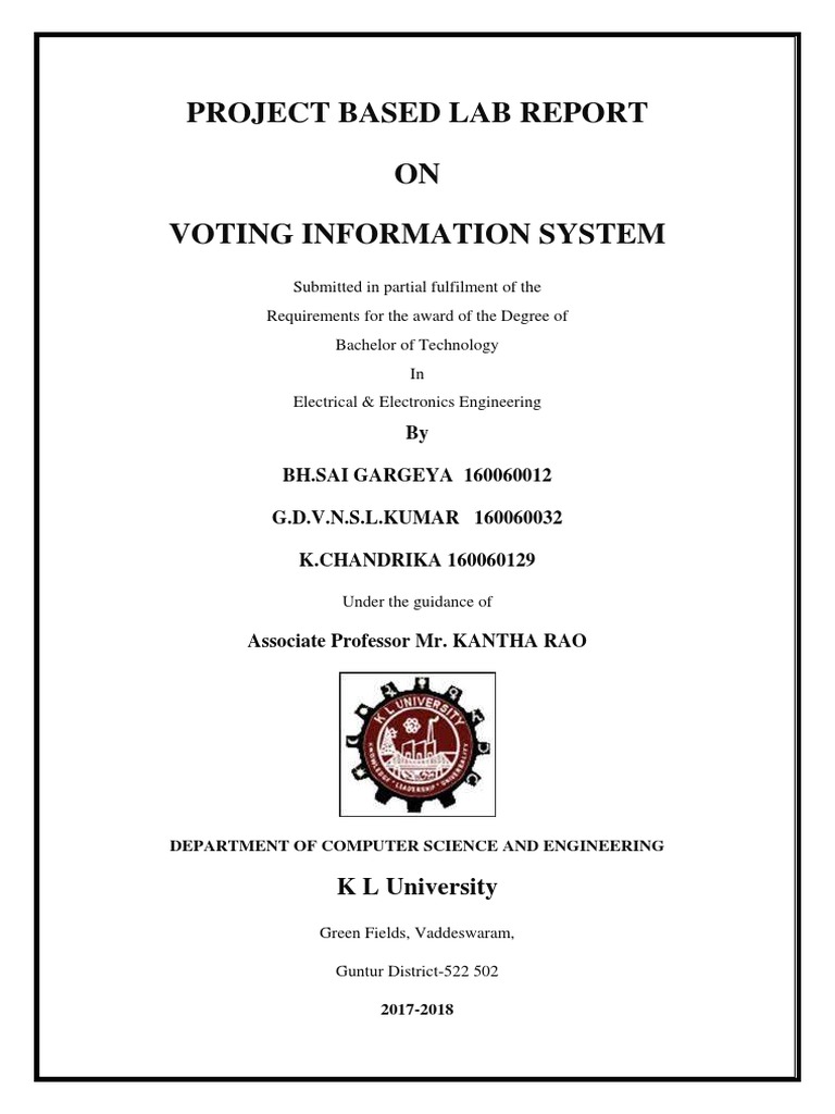 Project based lab report on a Voting Information System | PDF | Java (Programming Language ...
