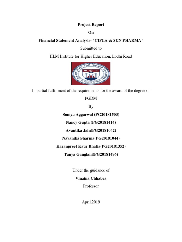 Fsa Final Edited Report | PDF | Revenue | Balance Sheet