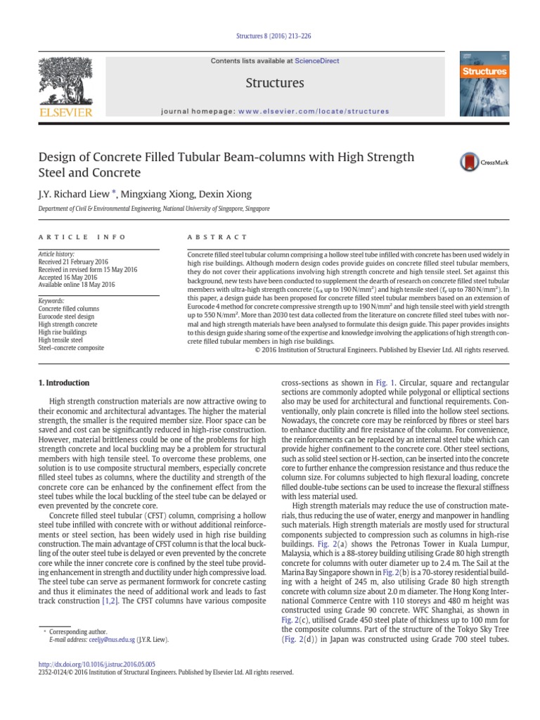 Design of Concrete Filled Tubular Beam-Columns With High Strength Steel ...