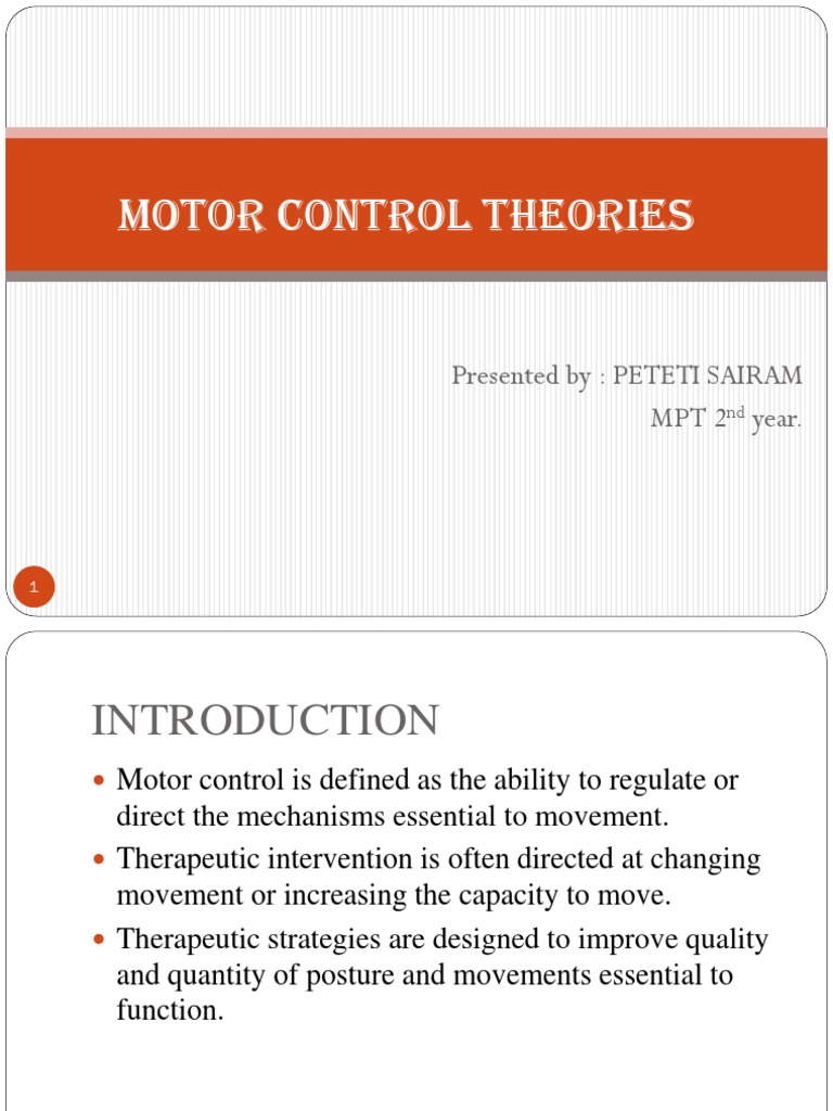 Motor Control Theories Overview | PDF | Motor Control | Perception