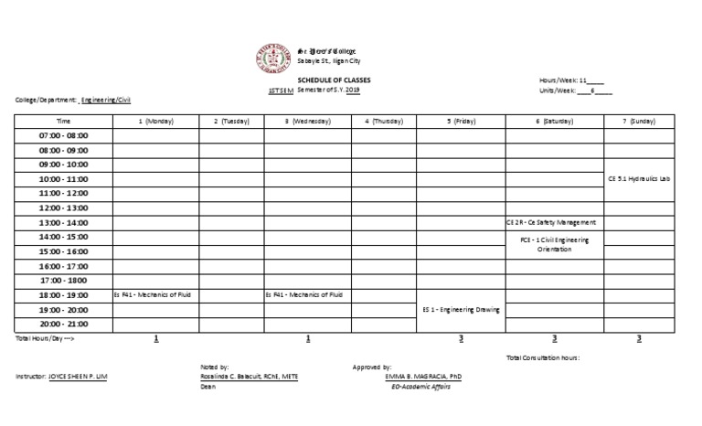 Schedule of Classes: EO-Academic Affairs | Download Free PDF | Academia ...
