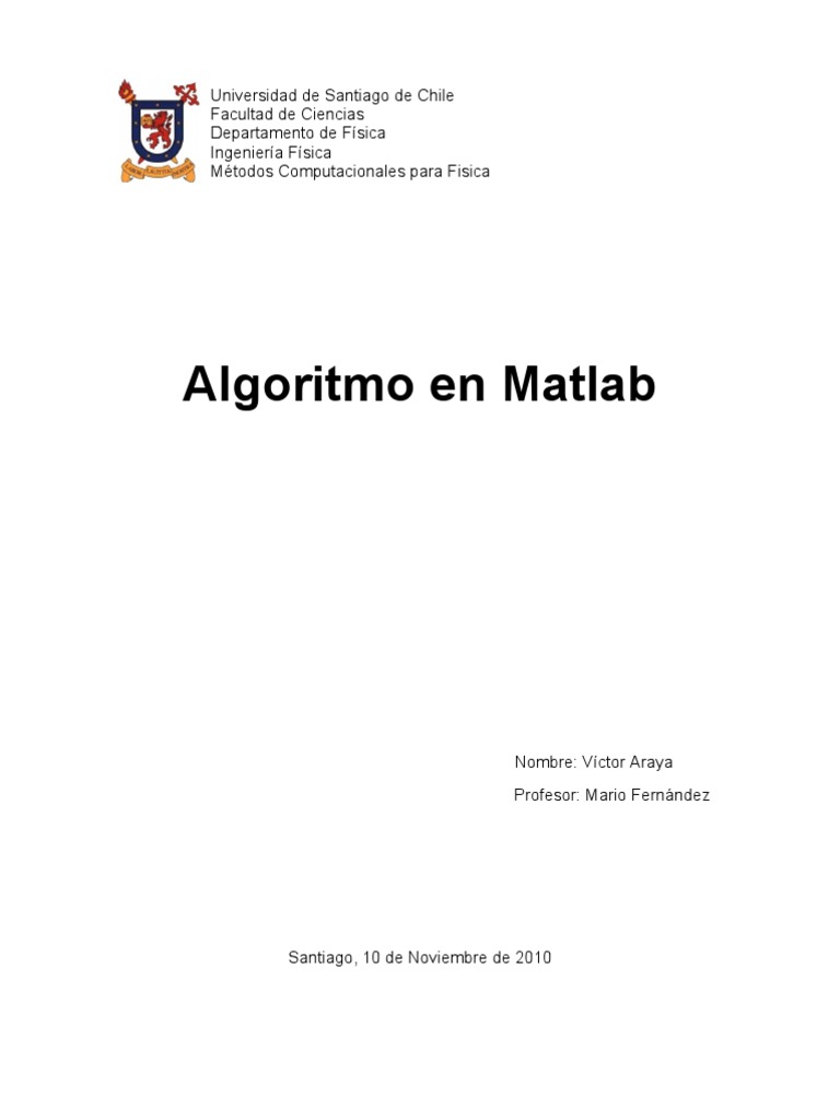 Algoritmo Matlab | PDF | Velocidad | Aceleración