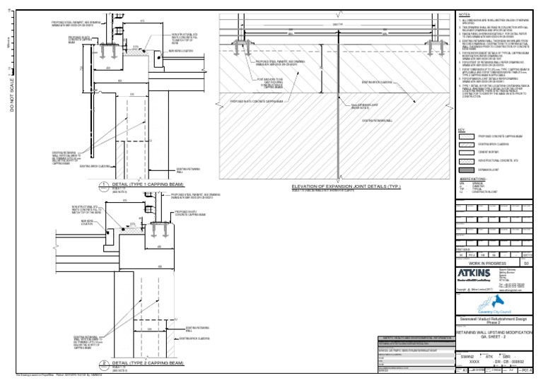 1 Detail (Type 1 Capping Beam) Elevation of Expansion Joint Details ...