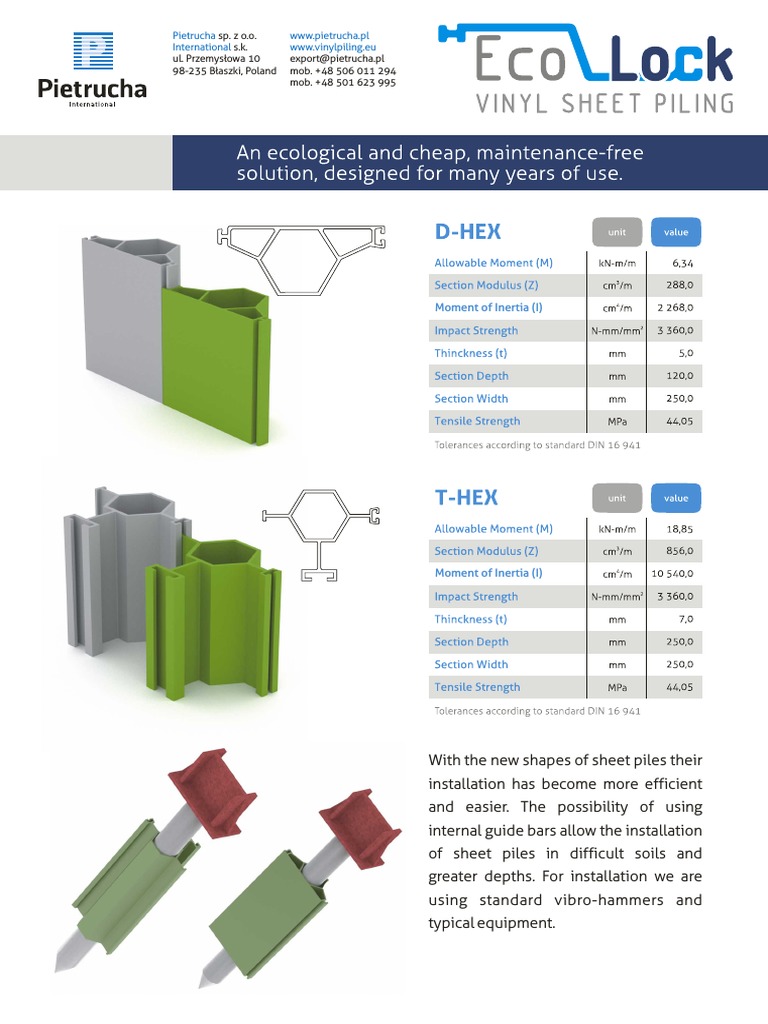 Specifications and Installation Methods for New Sheet Pile Shapes from ...
