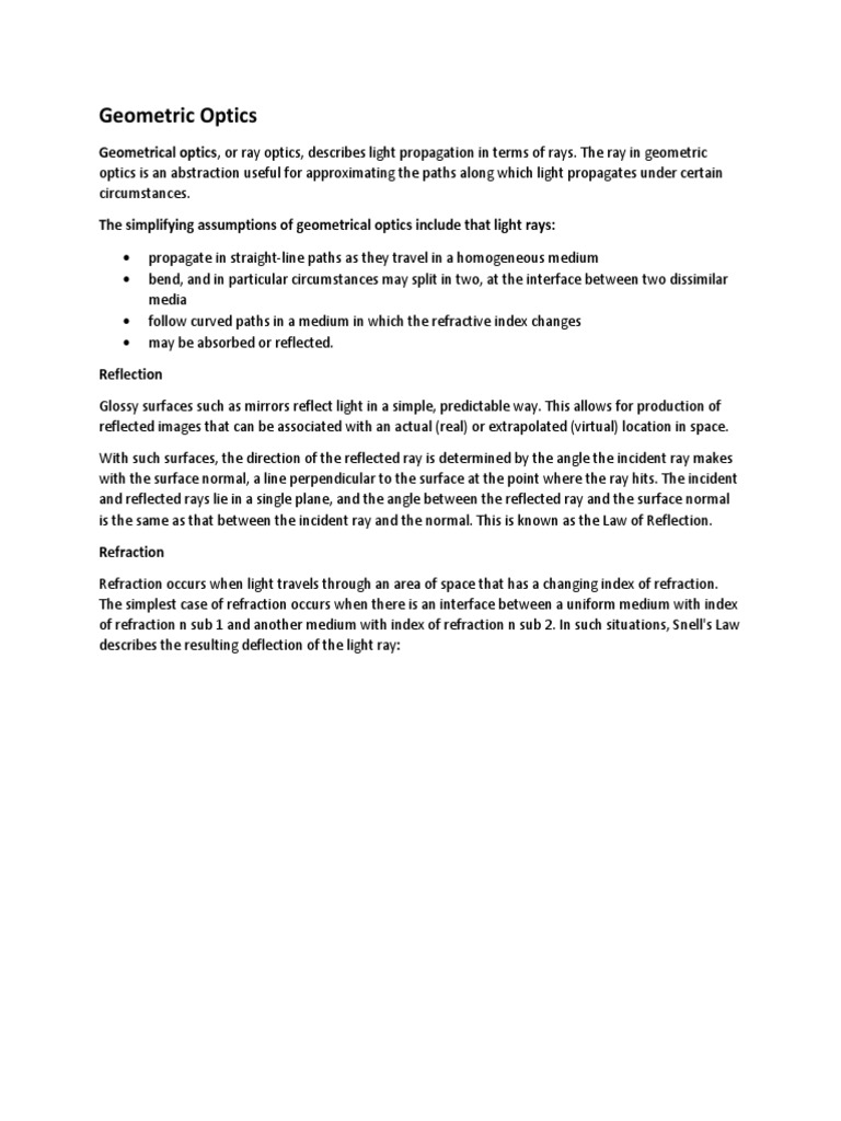 Geometric Optics | PDF