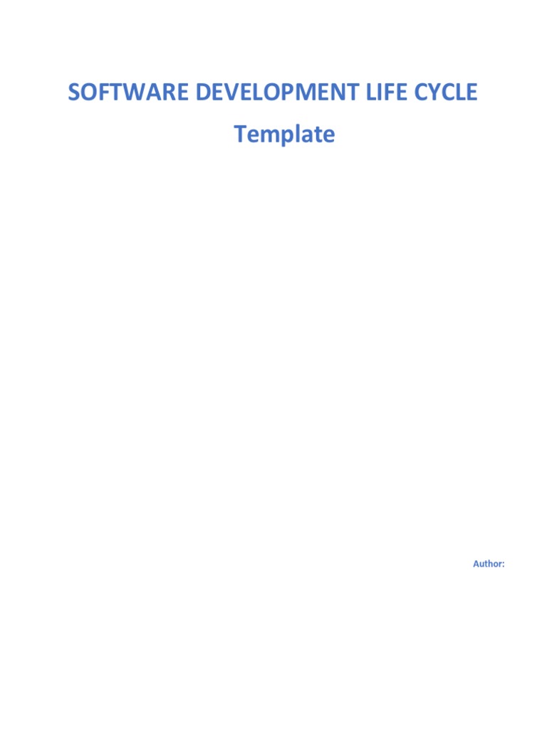 Software Development Life Cycle Template: Author | PDF