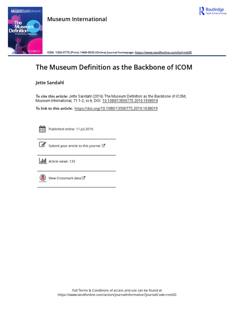 The Museum Definition As The Backbone of ICOM | PDF | Museum | Human
