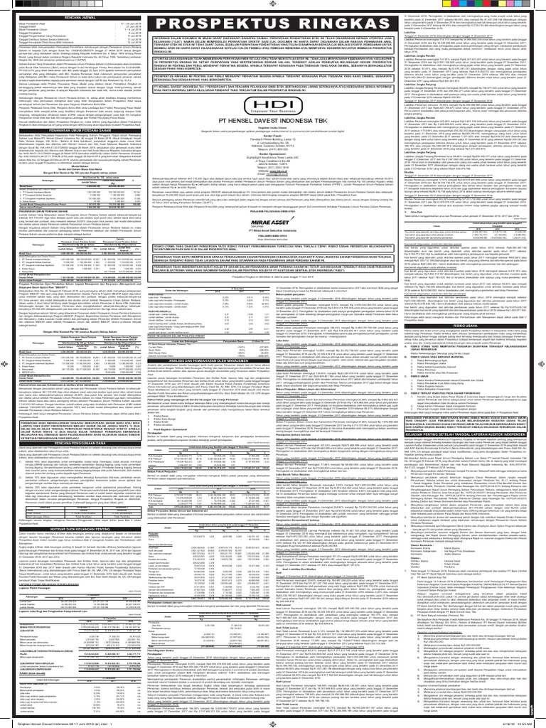 Prospektus Ringkas HDI | PDF