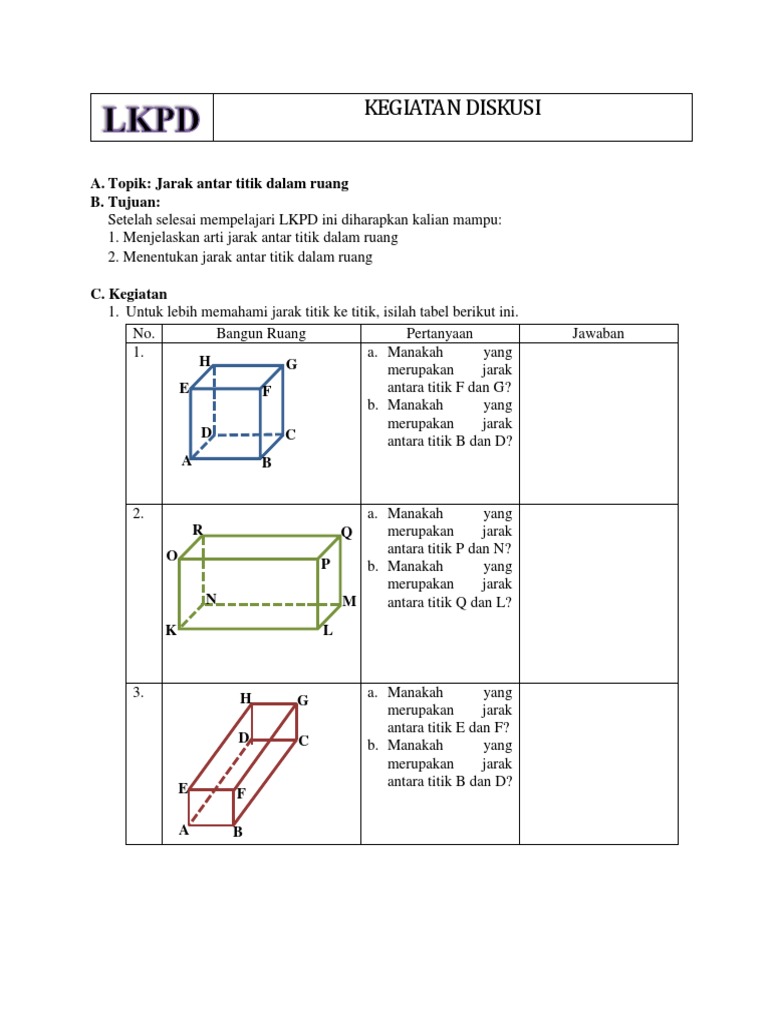 Jarak Antar Titik dalam Ruang | PDF