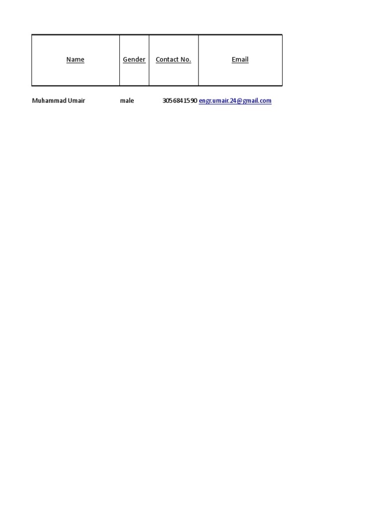 01 Initial Information Sheet - Template | PDF