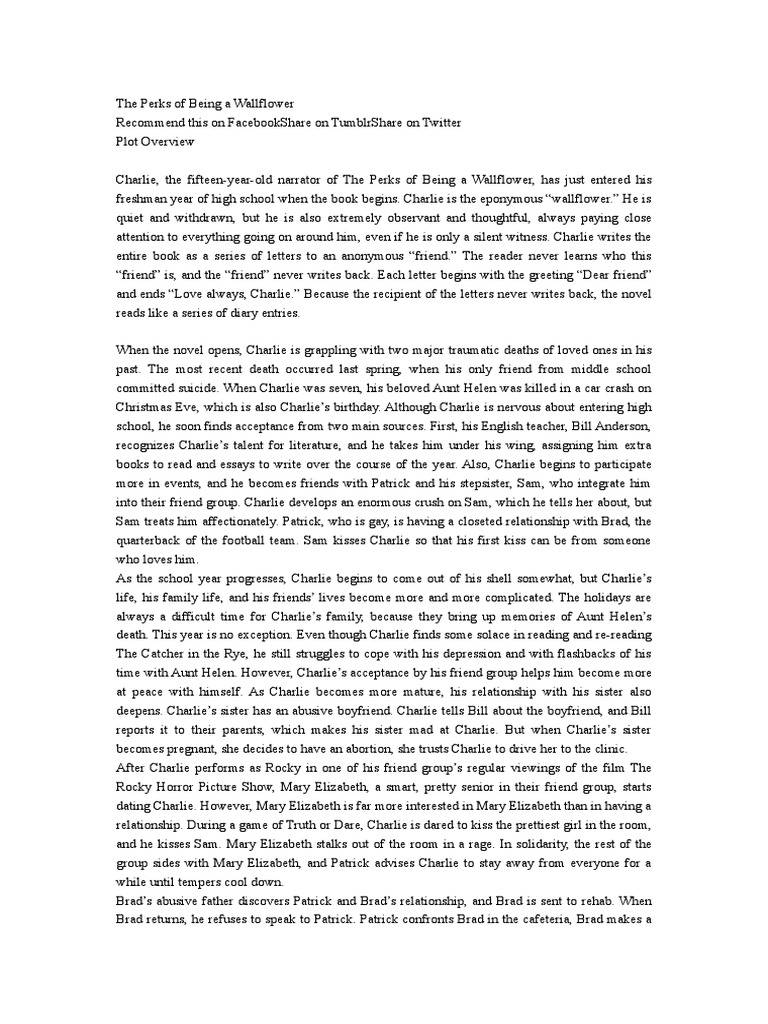 The Perks of Being A Wallflower | PDF