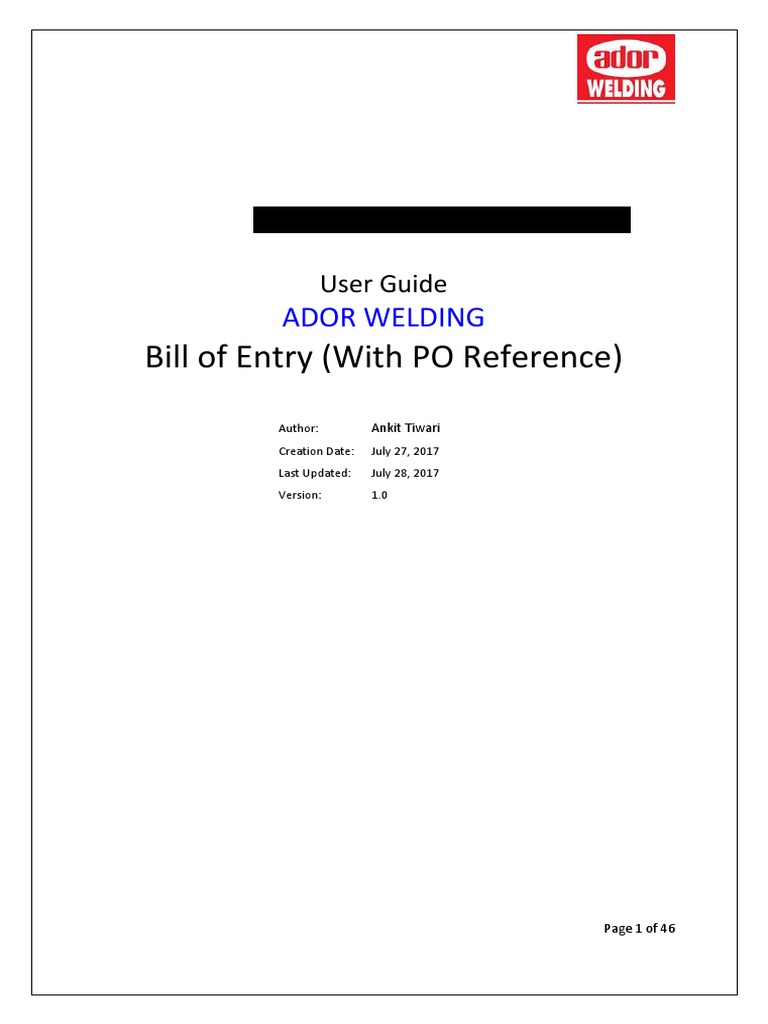 BOE With PO Reference User Manual | PDF | Receipt | Accounts Payable