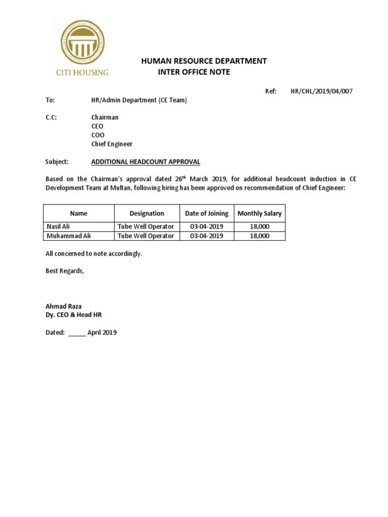 Additional Headcount CE Team | PDF