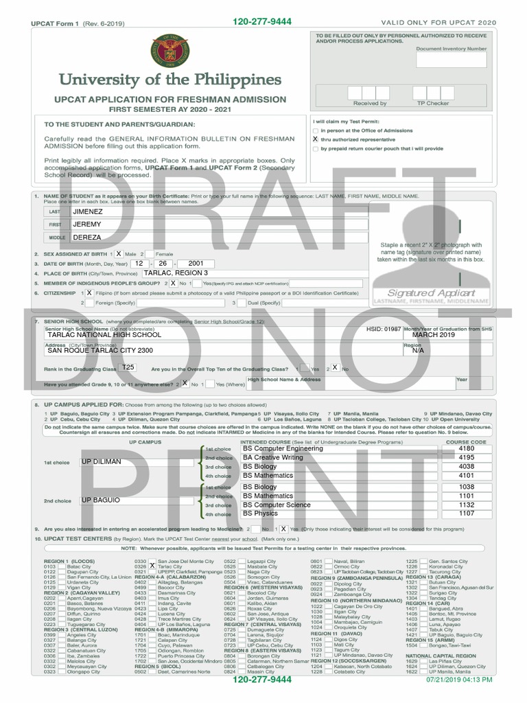 Upcat 2020 1202779444 | PDF | Engineering | Science And Technology