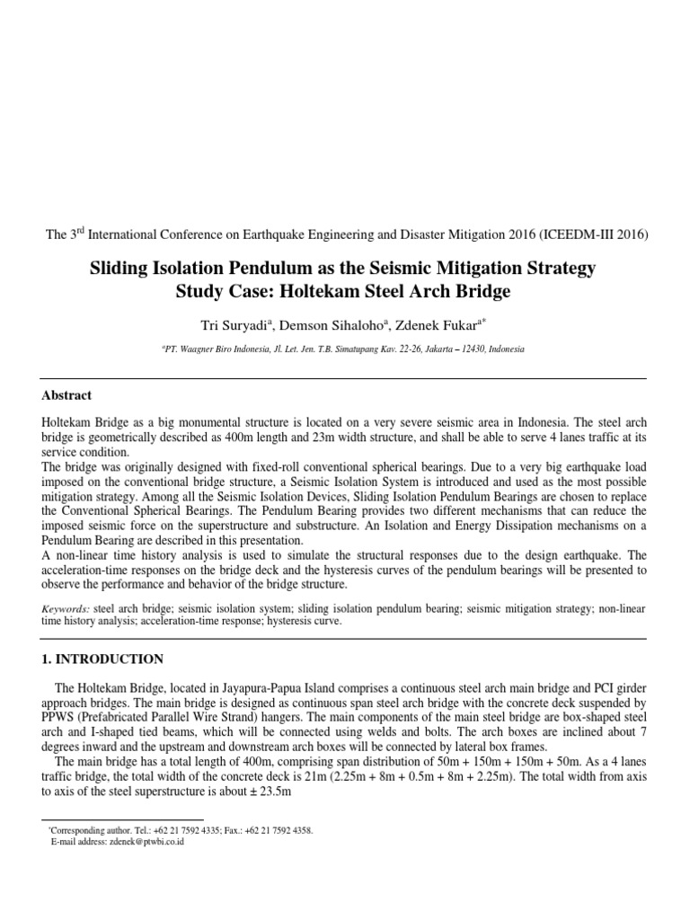 Sliding Isolation Pendulum As The Seismic Mitigation Strategy Study ...