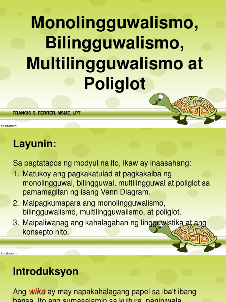 2 Monolingguwalismo Bilingguwalismo Multilingguwalismo at Poliglot | PDF