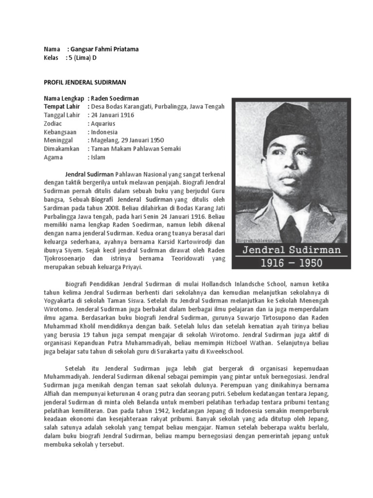 Biografi Jendral Sudirman | PDF