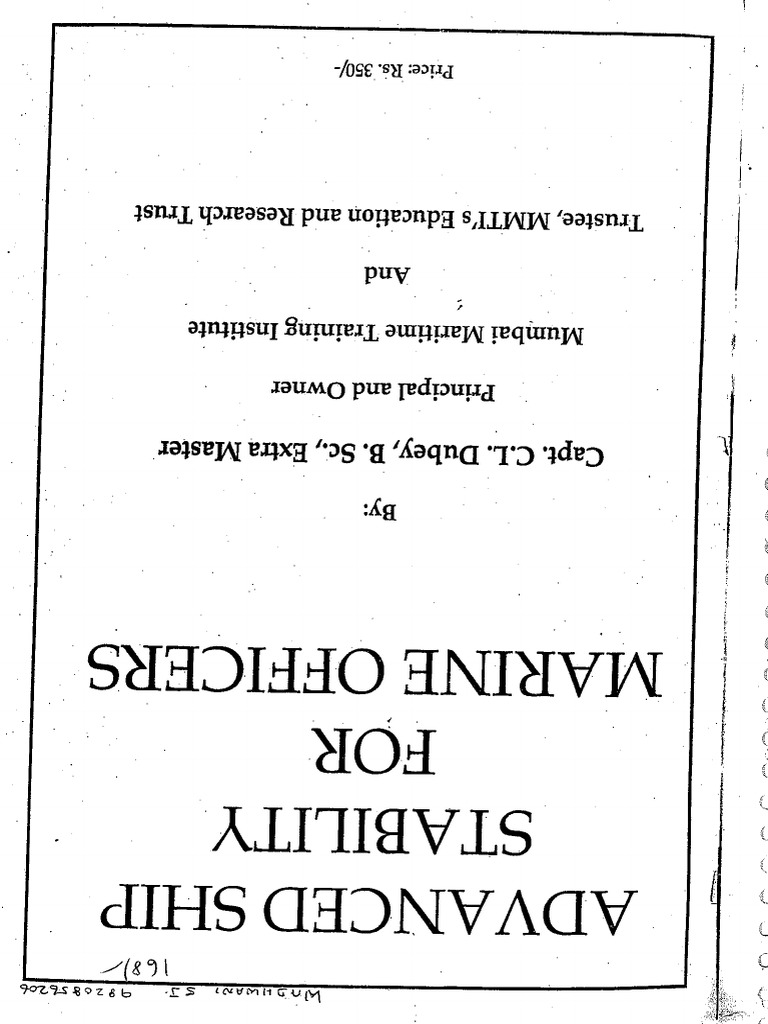 C.L.Dubey Ship Stability Booklet | PDF