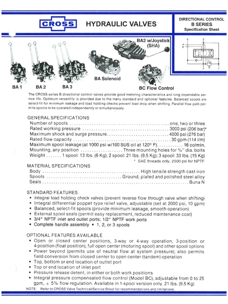 Cross BA Valve Installation Guide | PDF | Valve | Machines