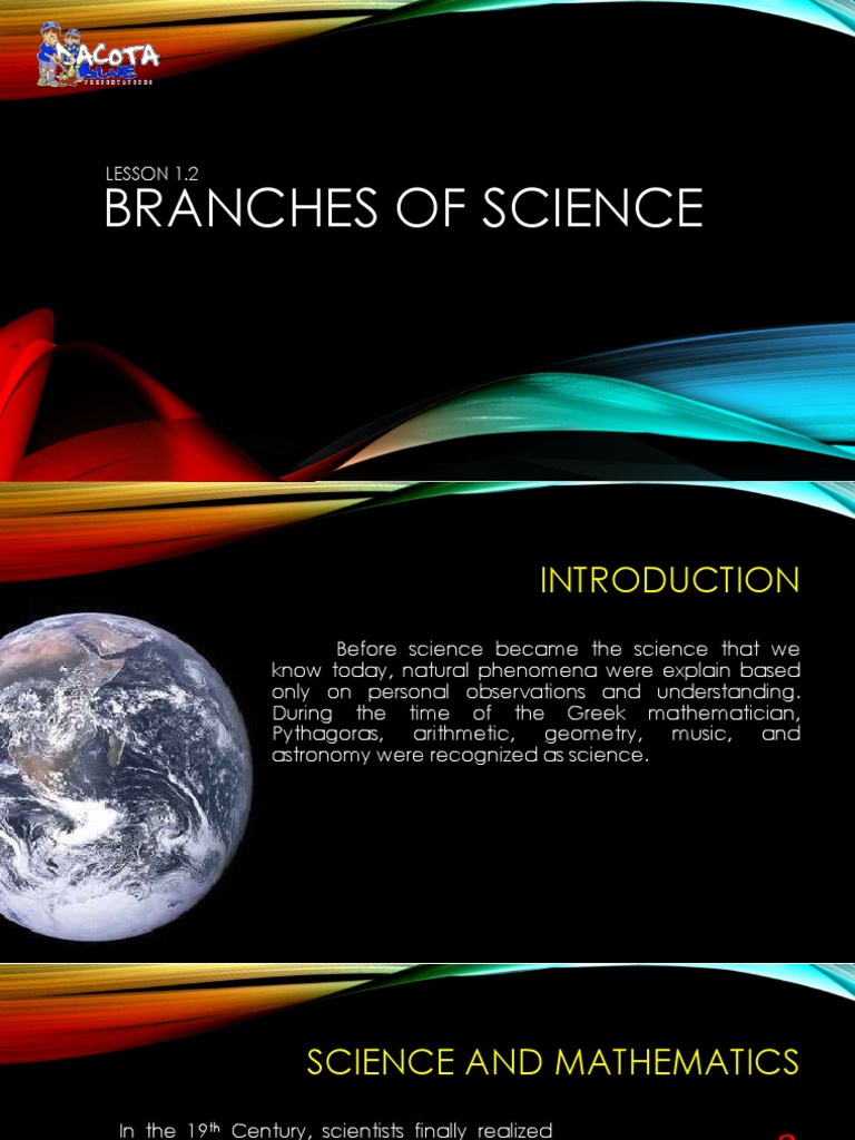 Branches of Science: Lesson 1.2 | PDF | Earth Sciences | Biology