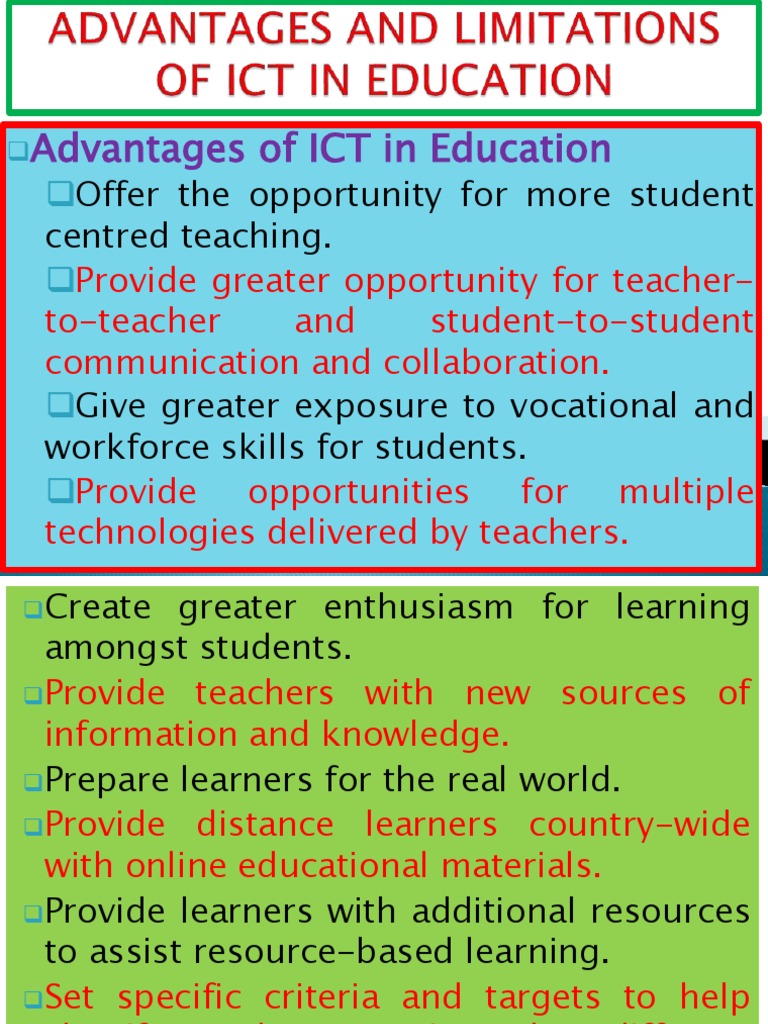 Advantages of ICT in Education: Offer The Opportunity For More Student ...