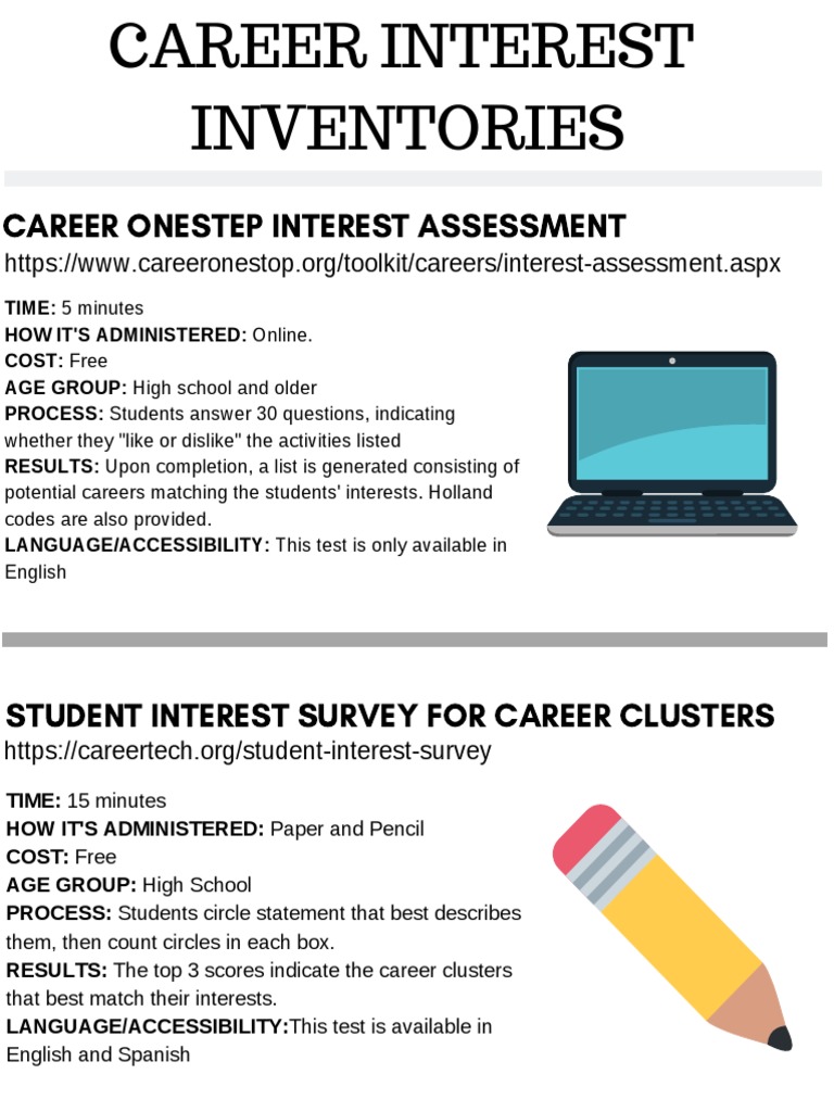 Career Interest Inventories 1 | PDF