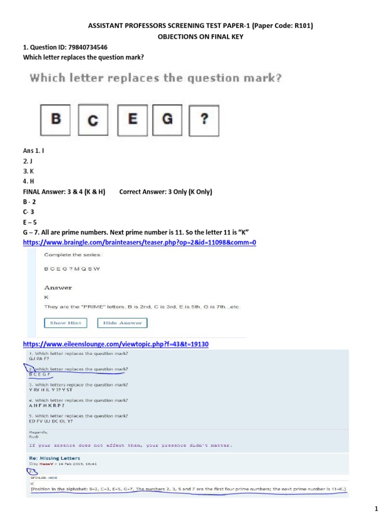 Objections On Paper - 1 Final Key Print | PDF | Volcano | Volcanic Ash