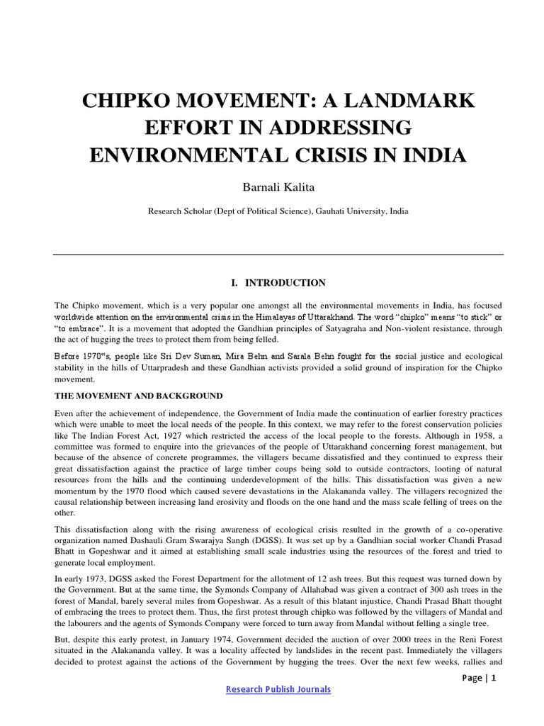 Chipko Movement: India's Environmental Revolution | PDF | Nature