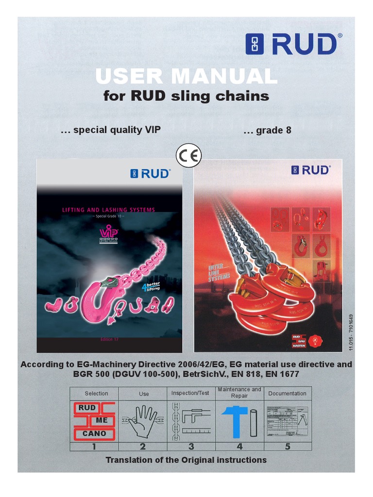 User Manual: For RUD Sling Chains | PDF | Wear | Materials