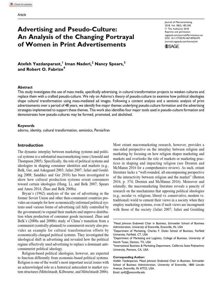 Untitledadvertising and Pseudo-Culture: An Analysis of The Changing ...