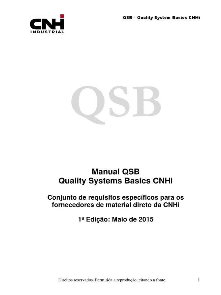 Manual QSB Quality Systems Basics Cnhi | PDF | Qualidade (negócios ...