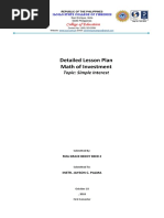 DETAILED LESSON PLAN (Simple Interest) | PDF | Formula | Interest
