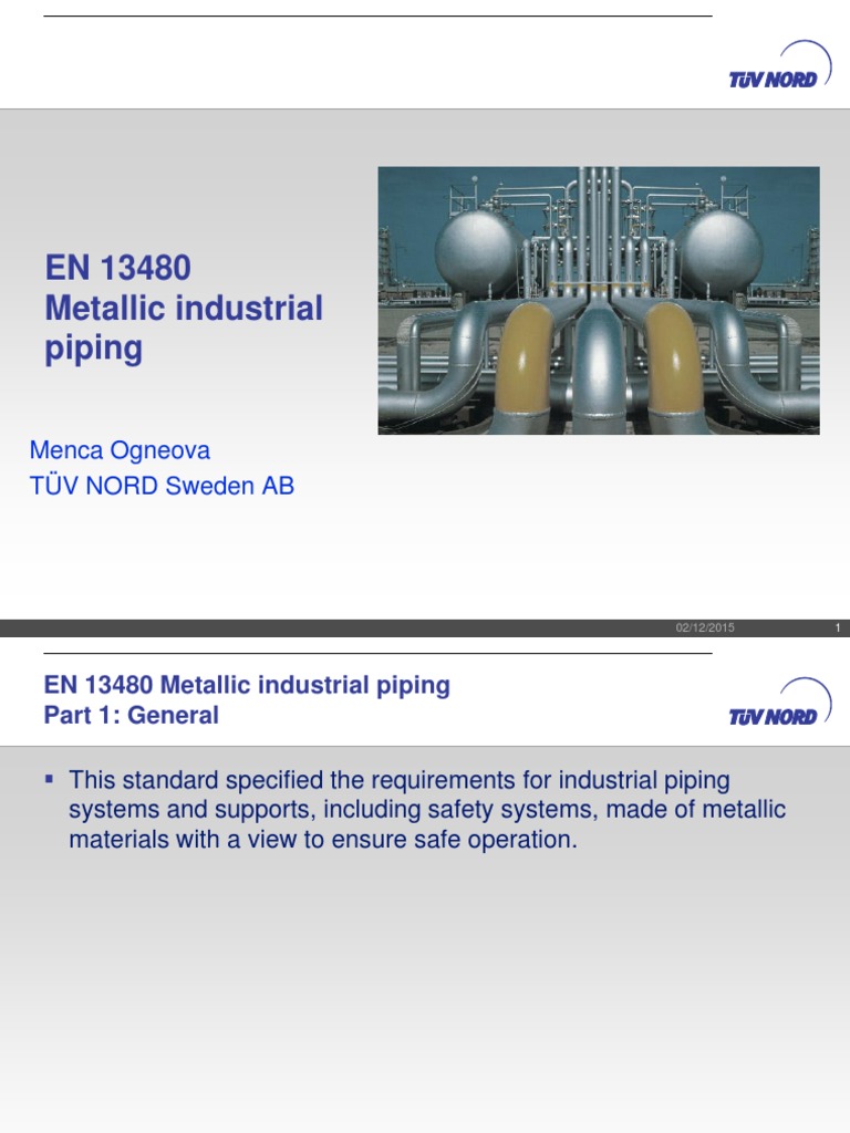 EN 13480 Metallic Piping Standards Overview | PDF | Metal Fabrication ...