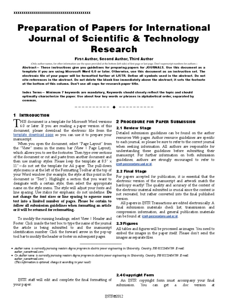 Full Paper Template | Download Free PDF | Note (Typography) | Citation