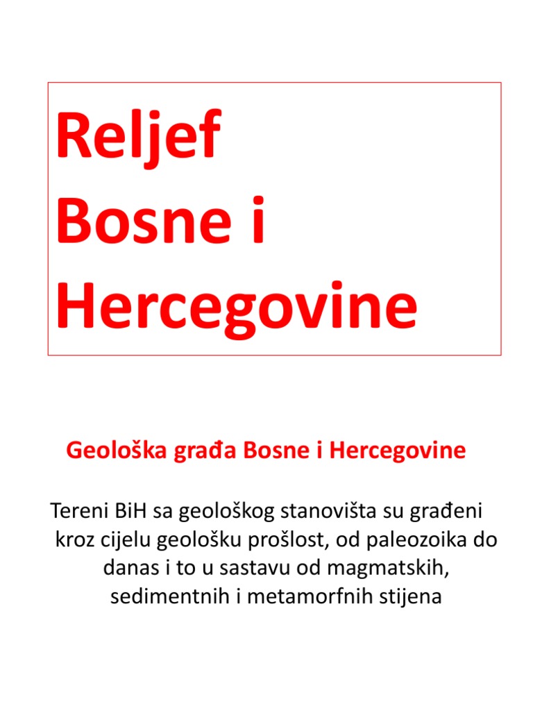 Reljef Bosne I Hercegovine | PDF