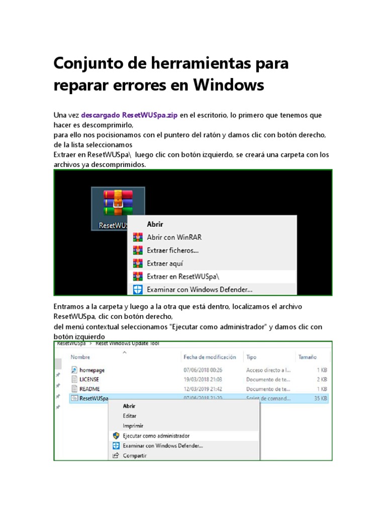 Conjunto de Herramientas para Reparar Errores en Windows | PDF
