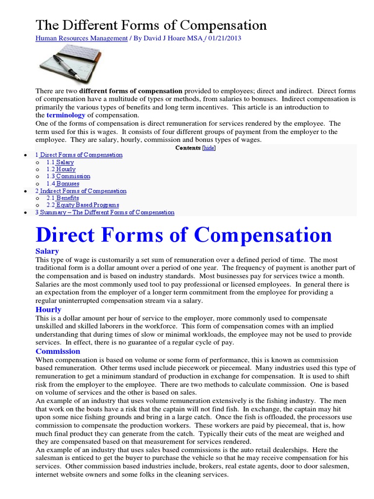 The Different Forms of Compensation | PDF | Wage | Employment