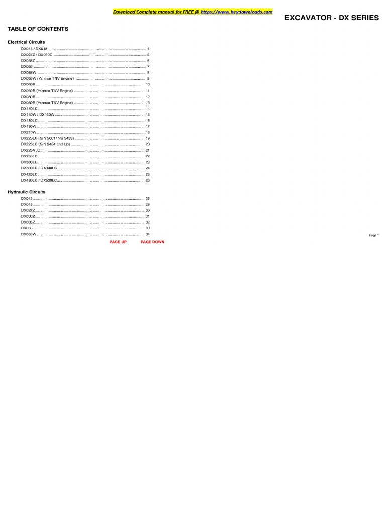 Doosan Excavator Wiring Diagrams | PDF