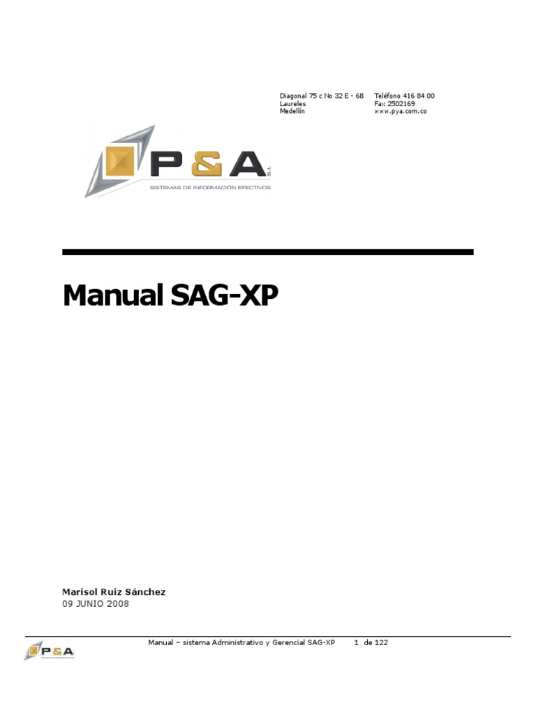 Manual del Sistema SAG-XP | PDF | Usuario (informática) | Ventana ...