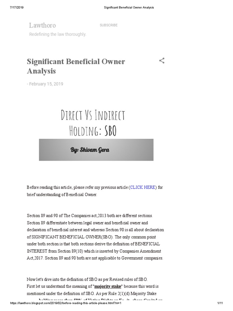 Significant Beneficial Owner Analysis | PDF | Trust Law | Securities ...