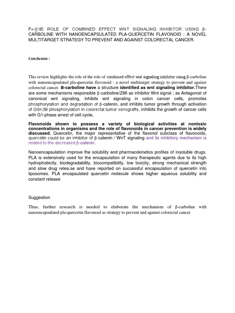 Conclusion | PDF | Colorectal Cancer | Signal Transduction