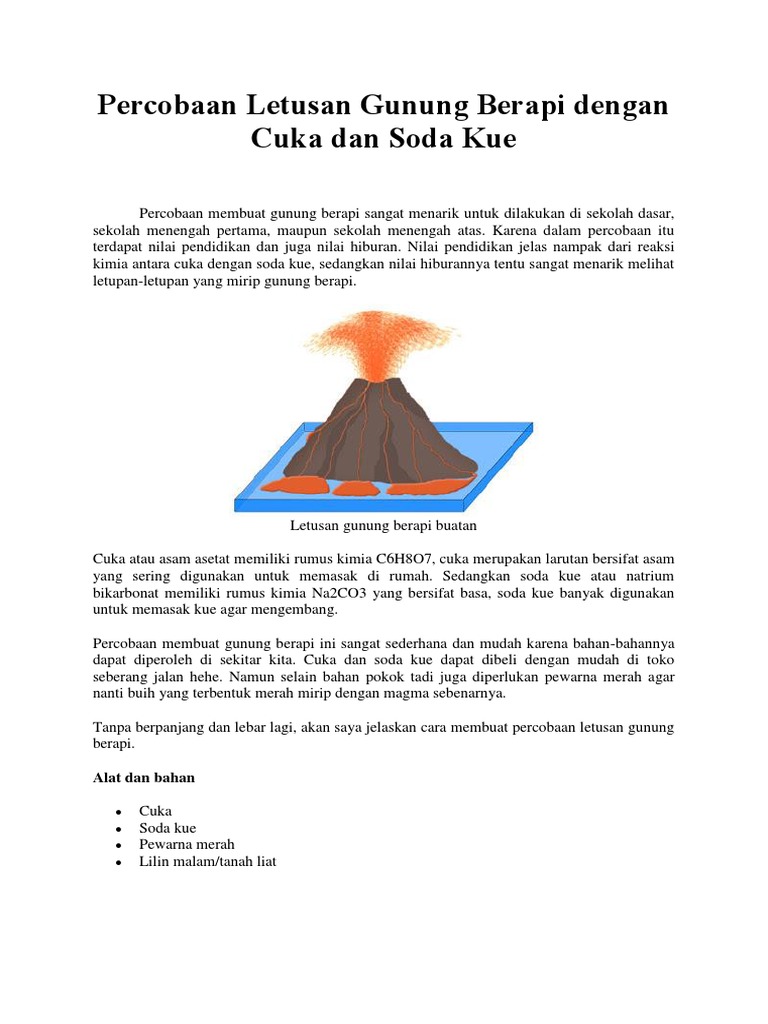Percobaan Letusan Gunung Berapi | PDF | Sains & Matematika