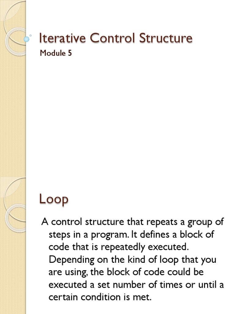 C Programming Module 5 - Iterative Control Structure | PDF | Control ...